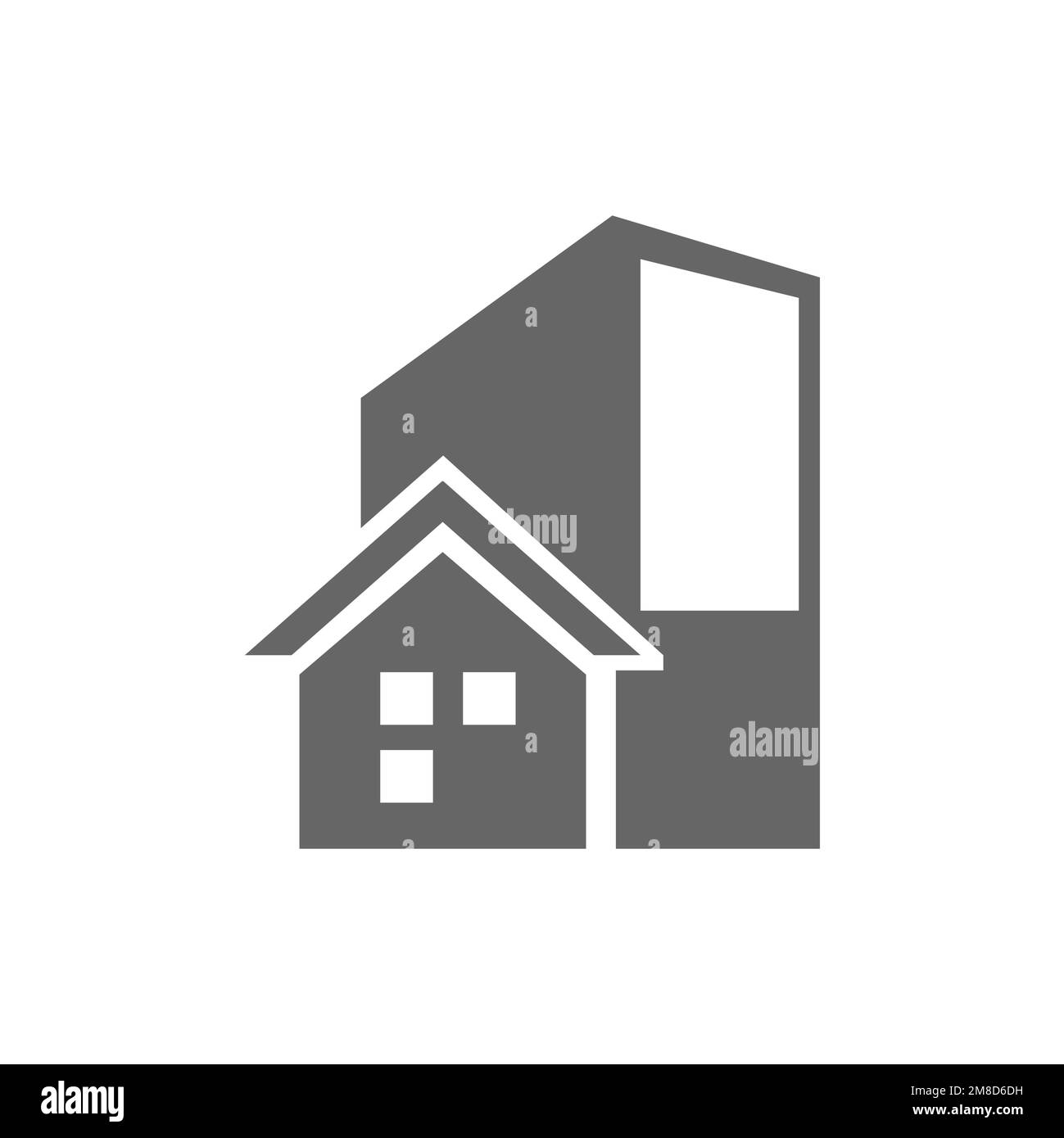 Low rise building icons, common graphic resources, vector illustrations ...