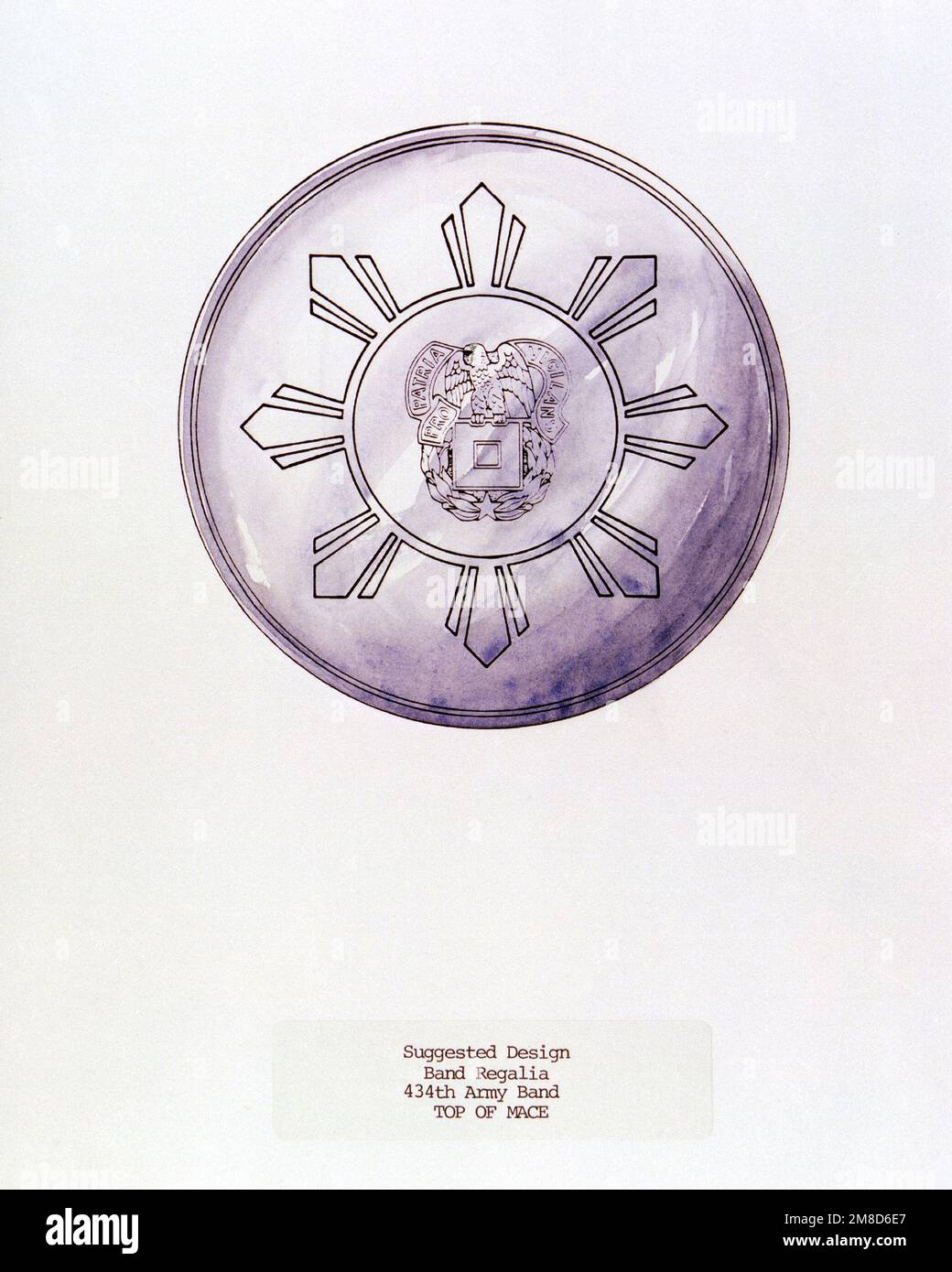 Heraldic Band Regalia: Top of Mace, 434th Army Band. Country: Unknown ...