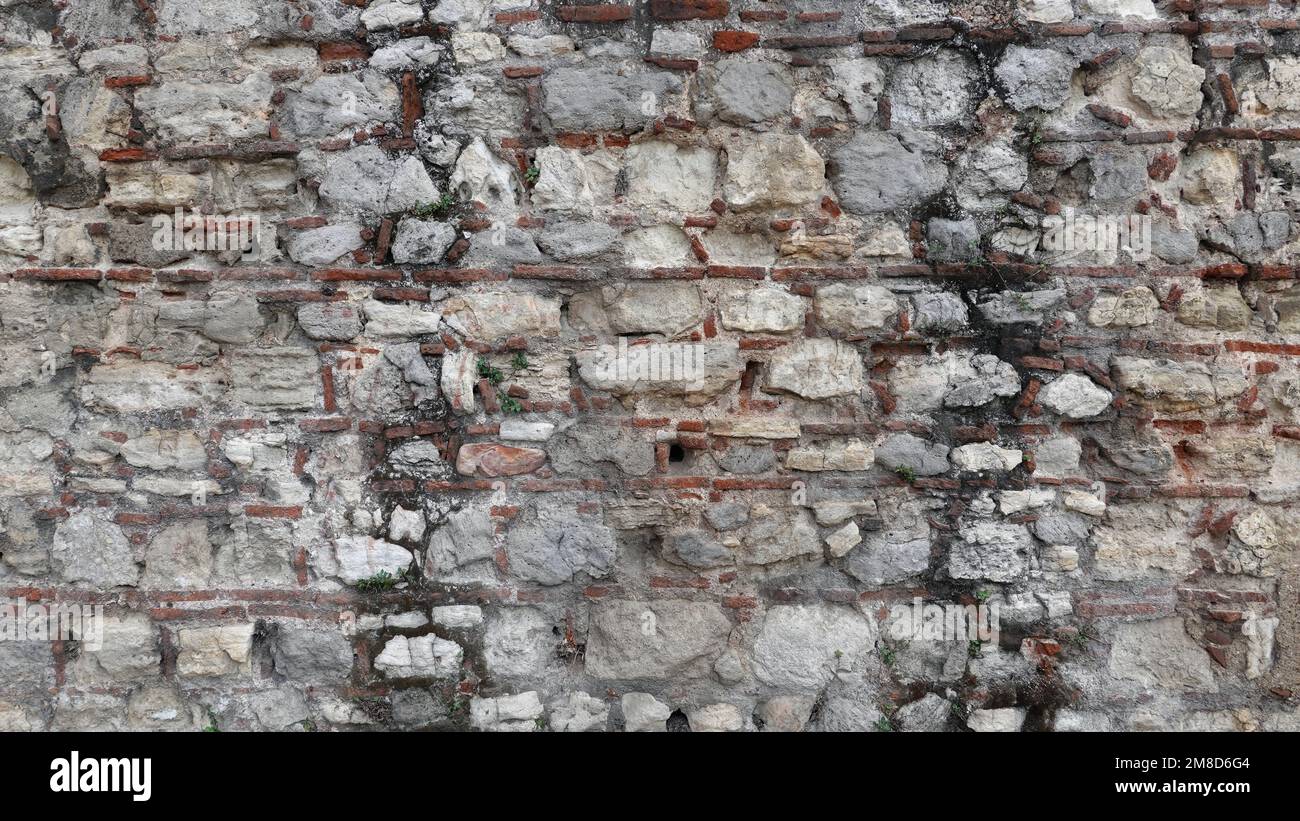 Old Block Wall. Ancient Brick wall surface Cement Stone Building ...