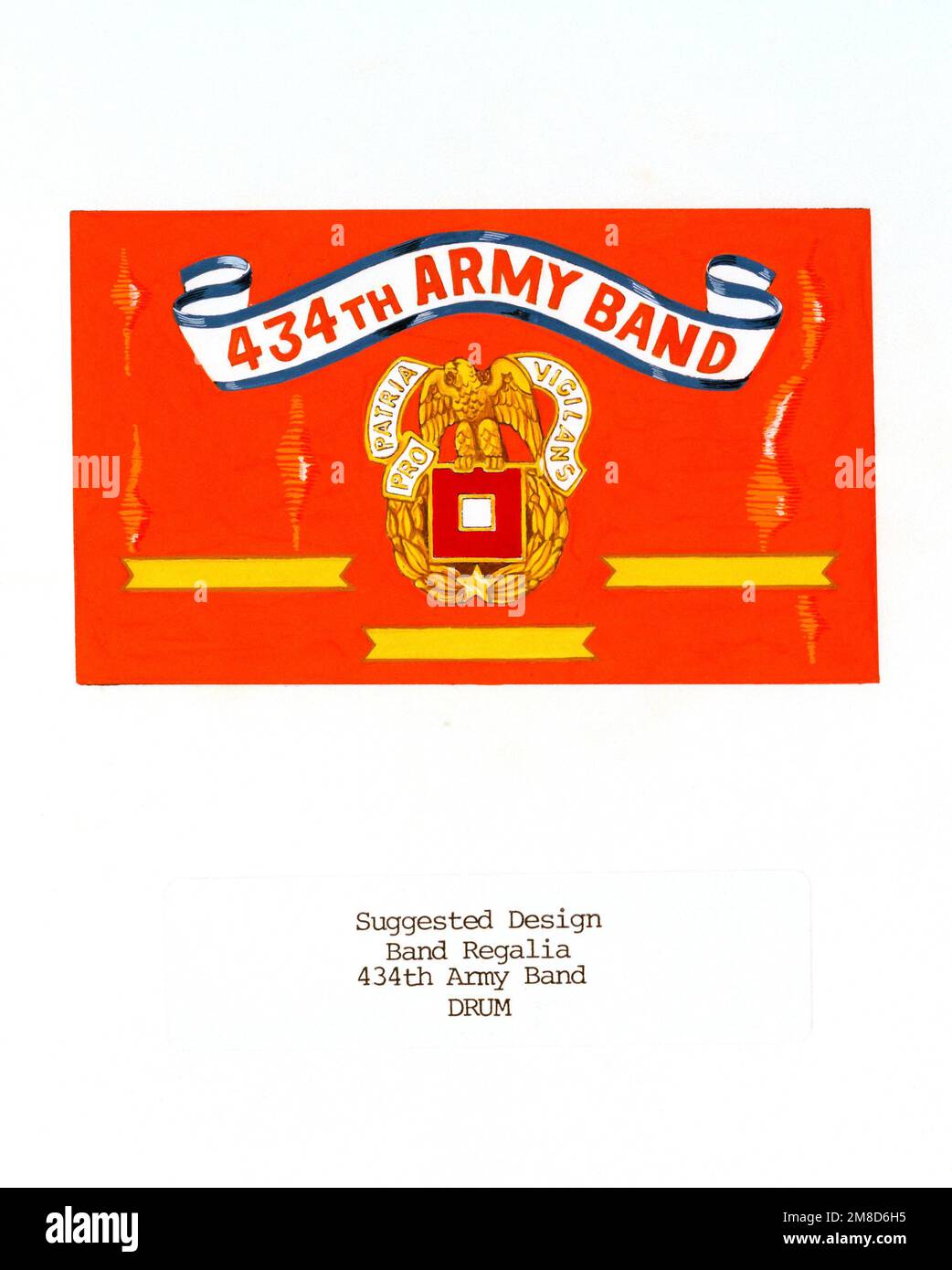 Heraldic Band Regalia: Drum, 434th Army Band. Country: Unknown Stock ...