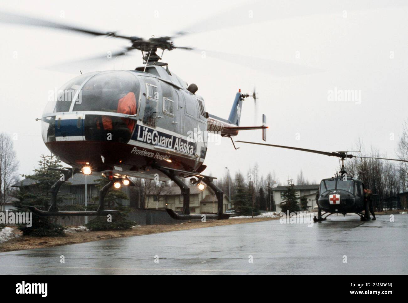 A Canadian MBB BO 105LS helicopter operated by an area hospital medical ...