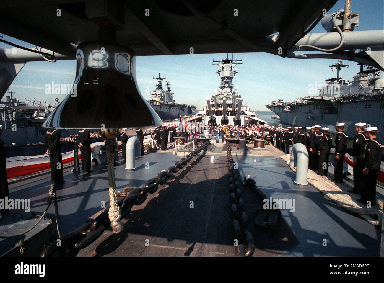 The crew of the battleship USS IOWA (BB-61) and the families of the 47 ...