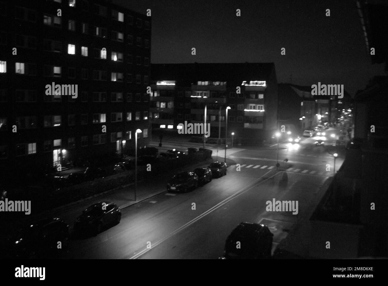 Kastrup/Copenhagen /Denmmark/13 January 2023/Night street lights on ...