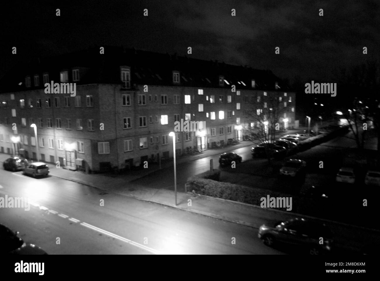 Kastrup/Copenhagen /Denmmark/13 January 2023/Night street lights on ...
