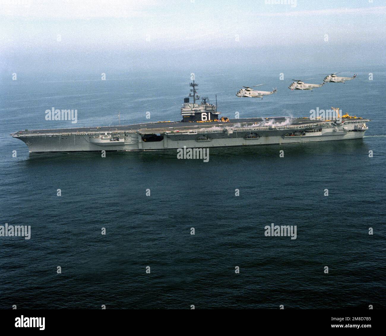 Three Helicopter Anti-submarine Squadron 14 (HS-14) SH-3H Sea King ...