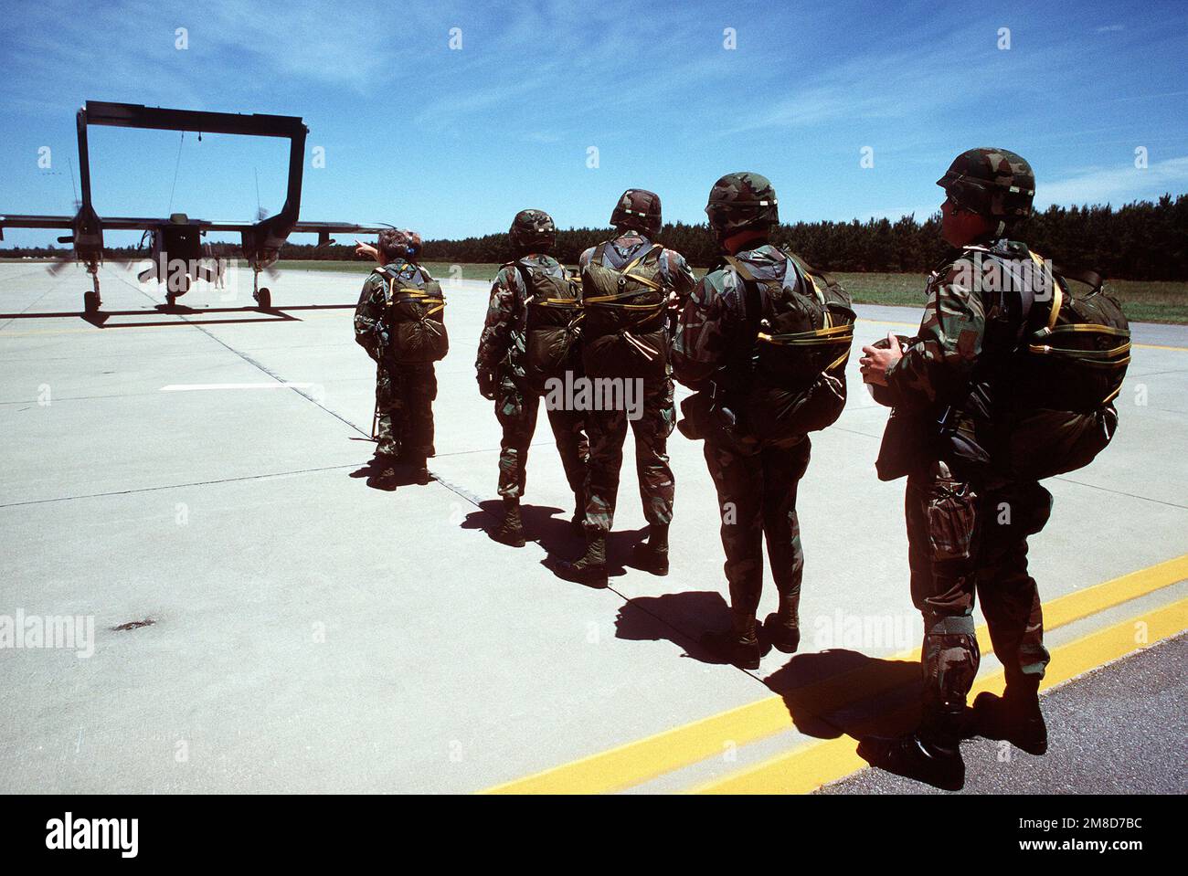 Members of an Air Force tactical air control party (TACP) line up to ...