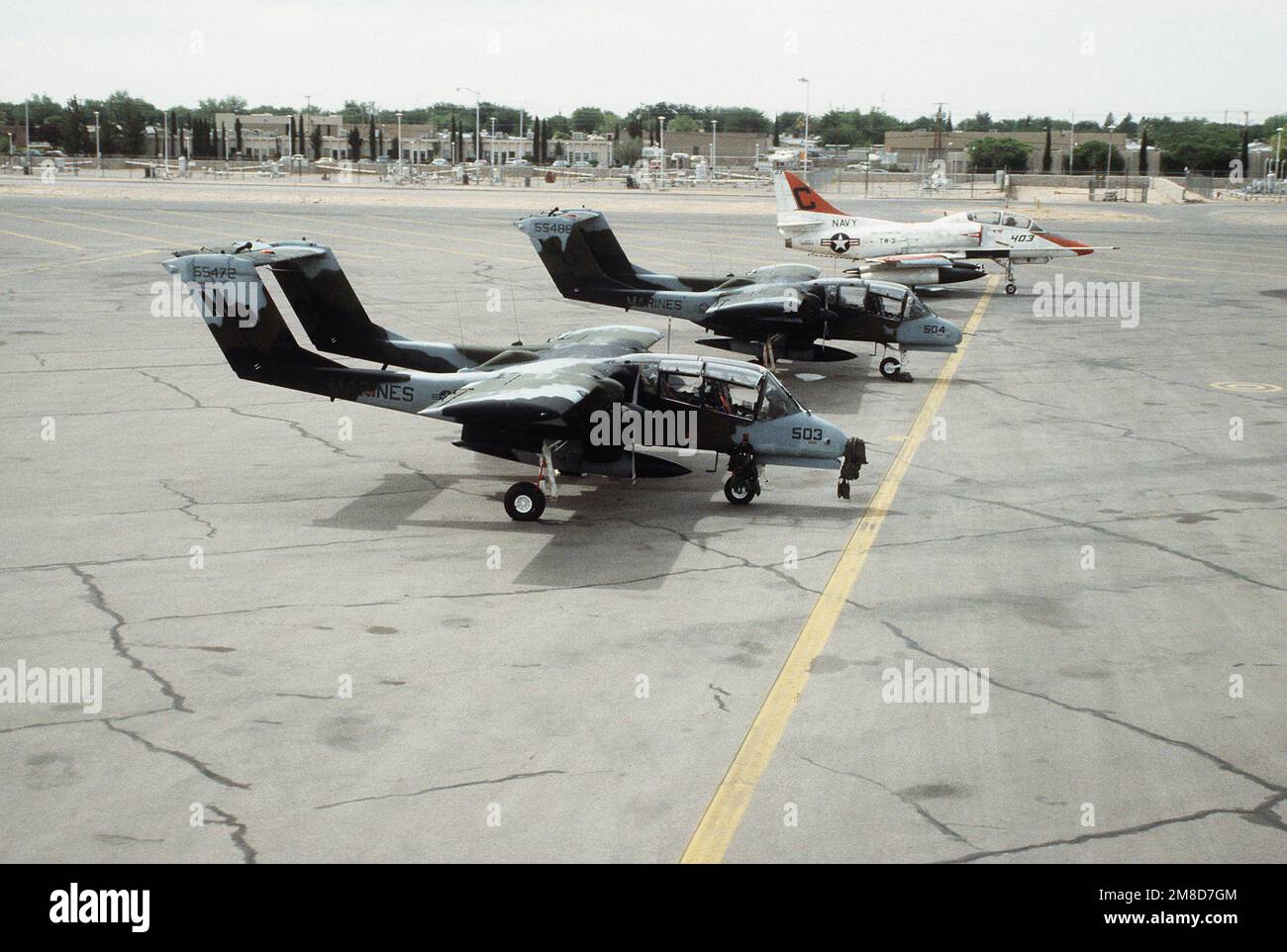 Two OV-10 Bronco aircraft of Marine Observation Squadron 4 (VMO-4) and ...