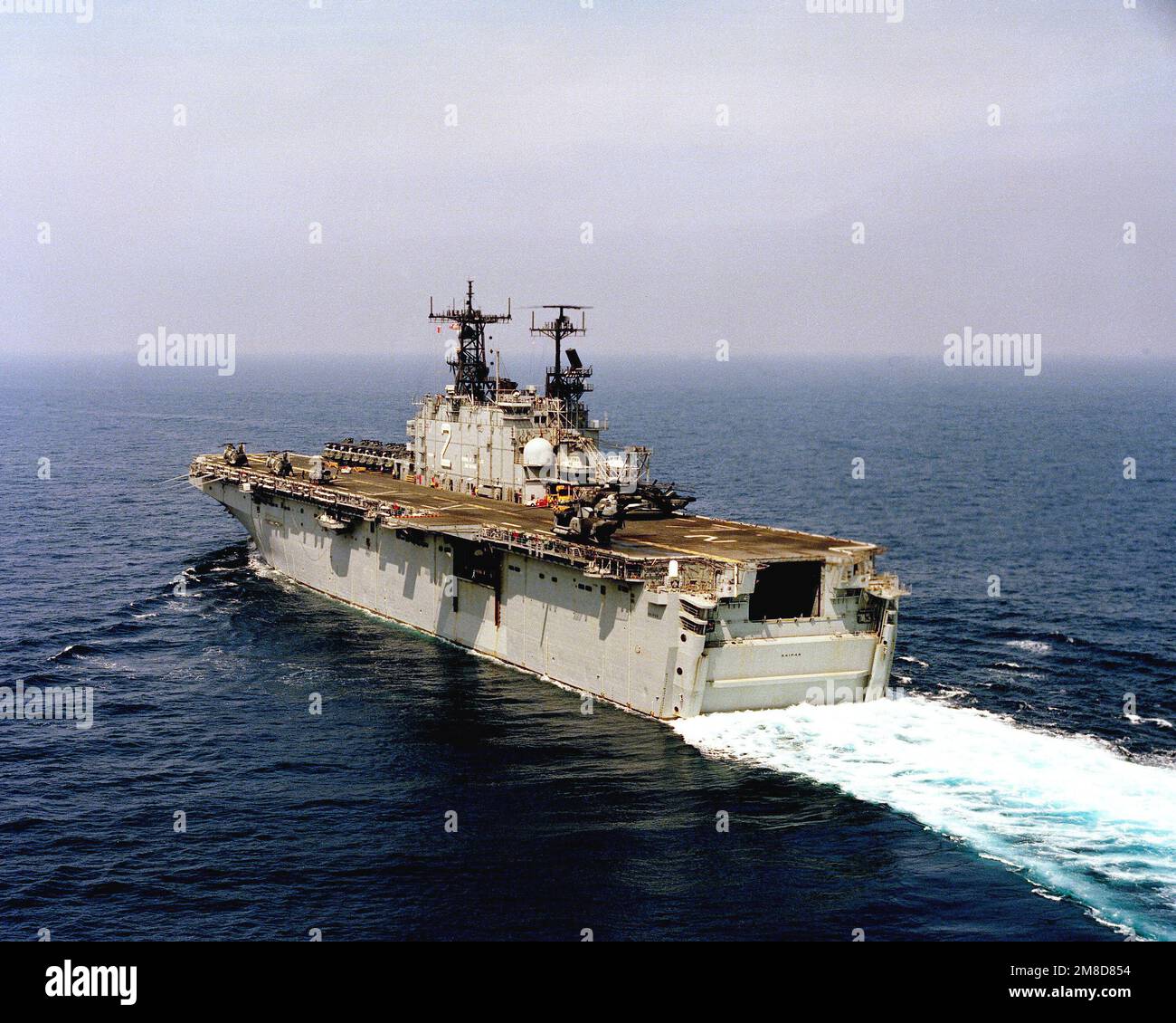 A port quarter view of the amphibious assault ship USS SAIPAN (LHA 2 ...