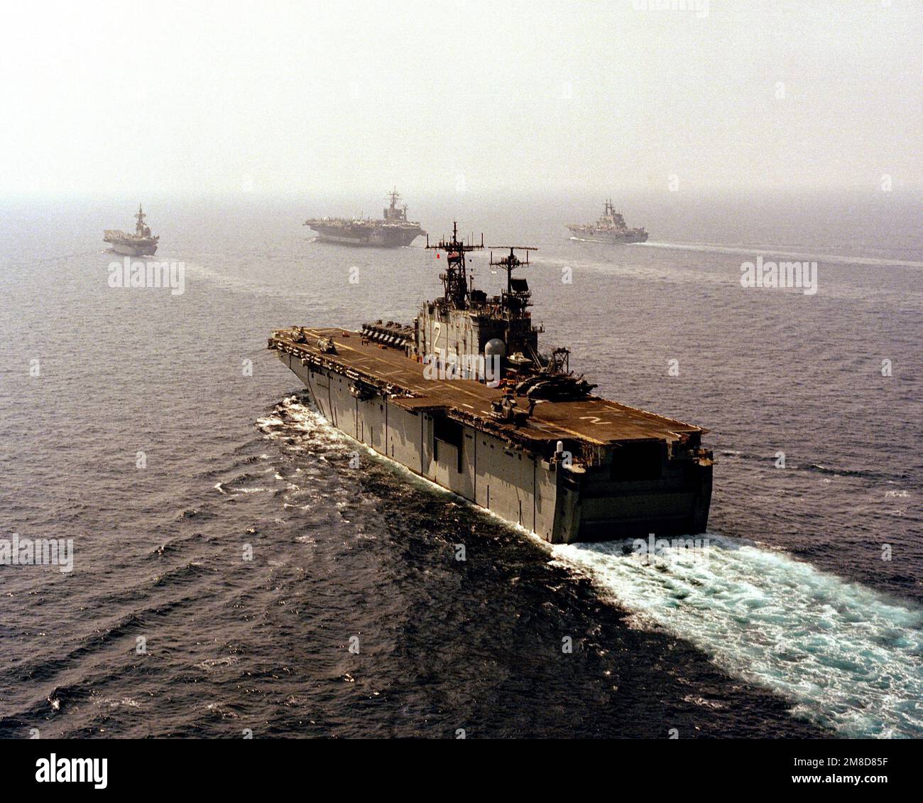 A port quarter view of the amphibious assault ship USS SAIPAN (LHA 2 ...