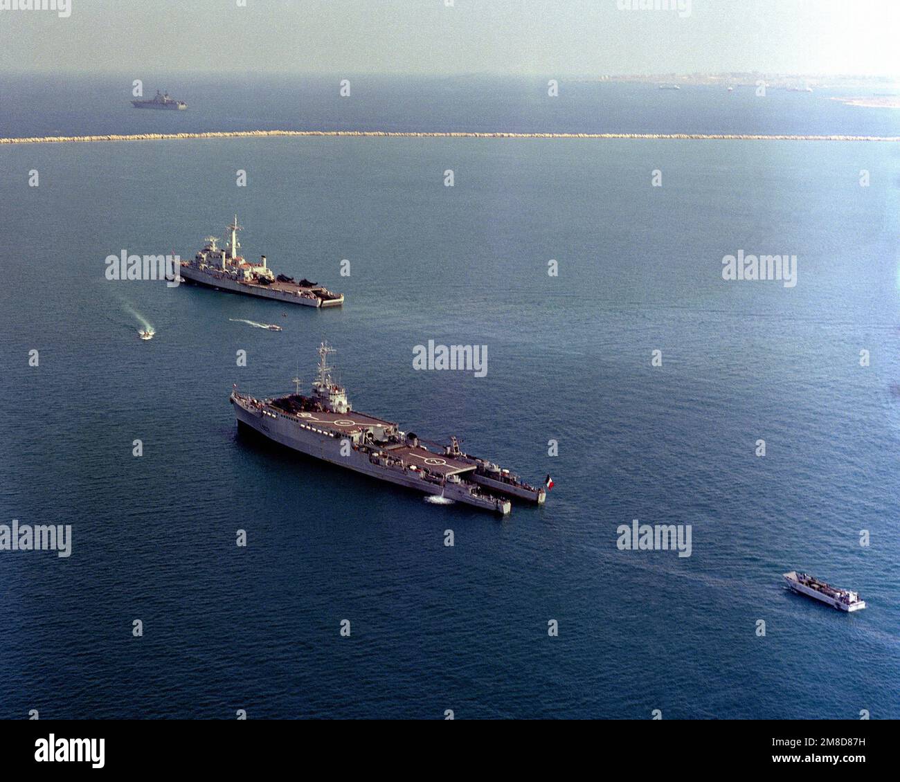 A port quarter view of the French landing ship dock FS OURAGAN (L-9021 ...