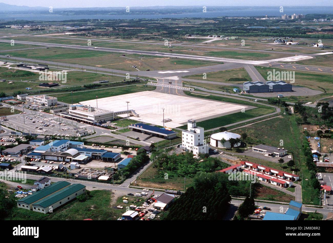 An aerial view of a portion of the base. Base: Naval Air Facility ...