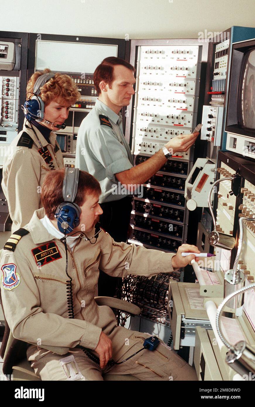 Captain Deborah Warneking, a US Air Force exchange flight test engineer ...