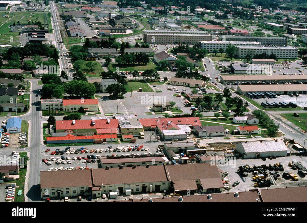 An aerial view of a portion of the base. Base: Naval Air Facility ...