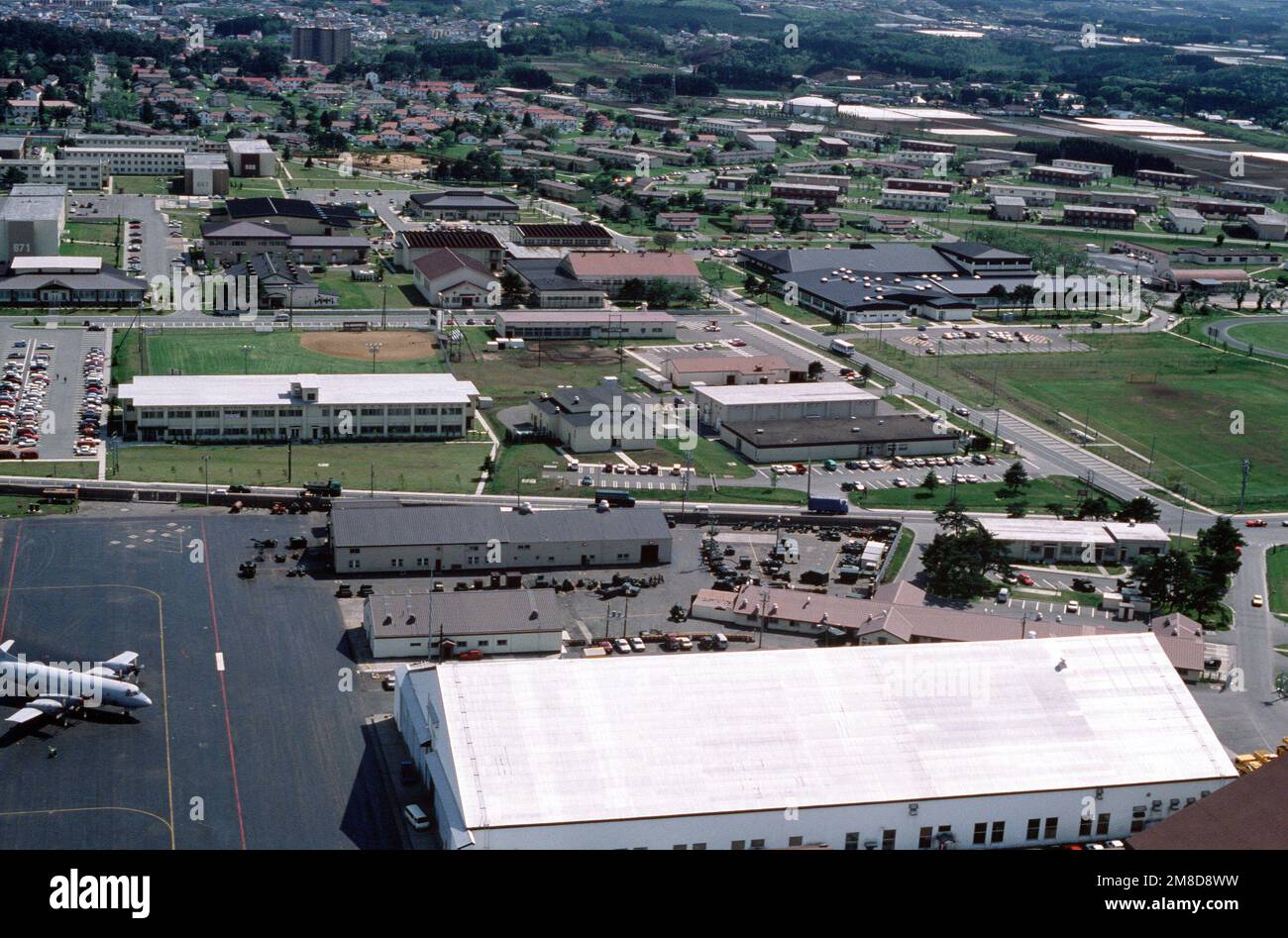 An aerial view of a portion of the base. Base: Naval Air Facility ...