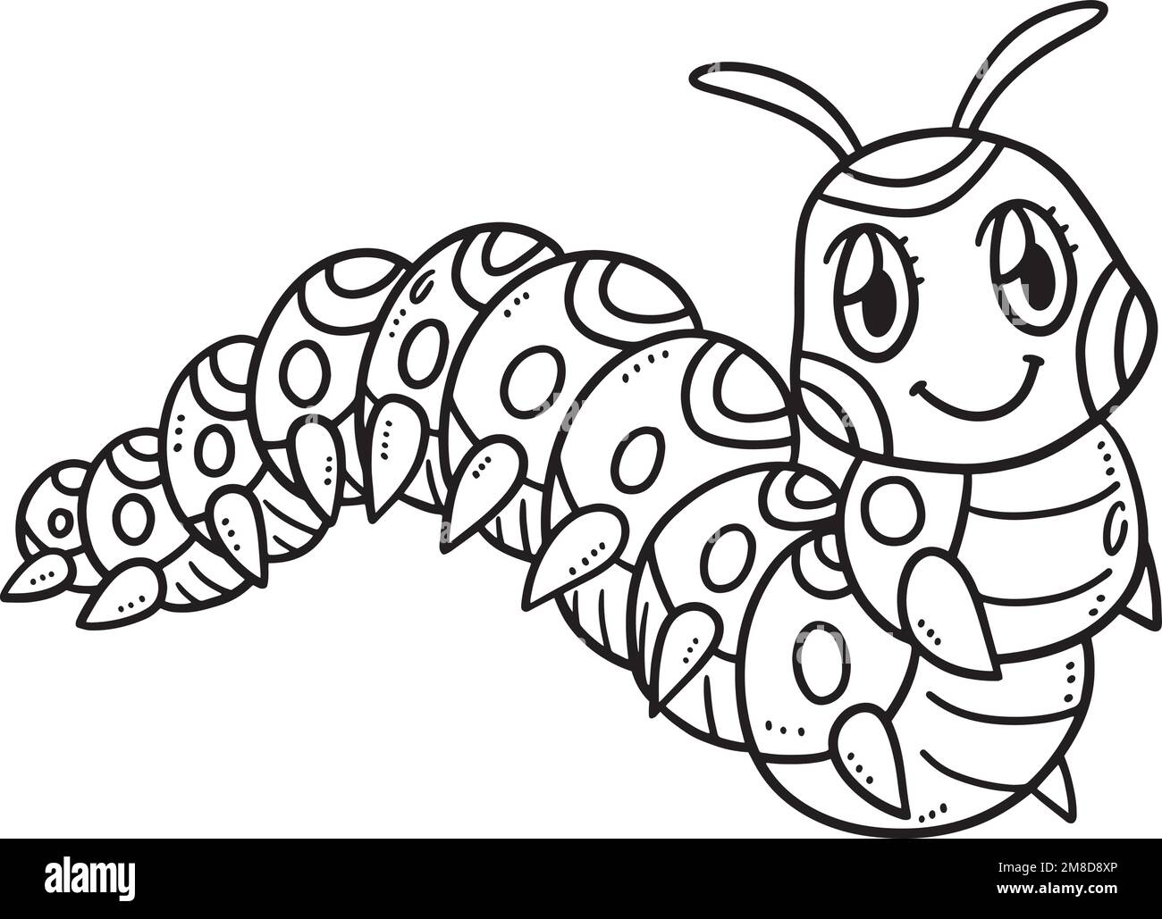 Mother Caterpillar Isolated Coloring Page for Kids Stock Vector Image ...