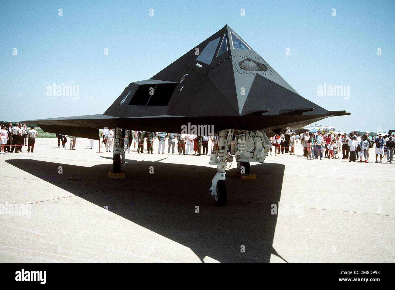 A right front view of a 37th Tactical Fighter Wing F-117A stealth ...