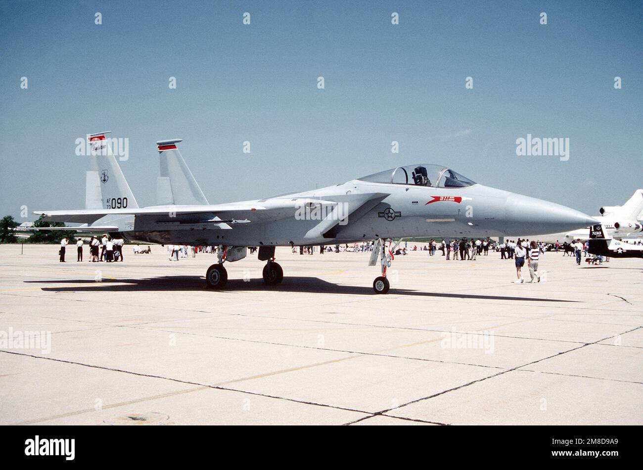 A right front view of an Louisiana Air National Guard F-15 Eagle ...