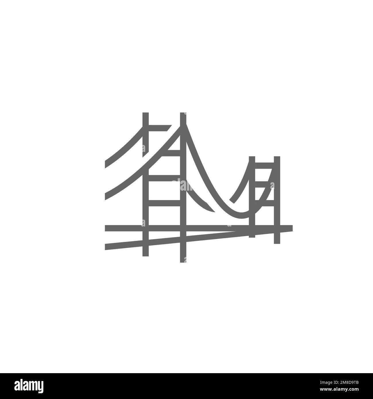 Icons of river crossing bridges, common graphic resources, vector ...