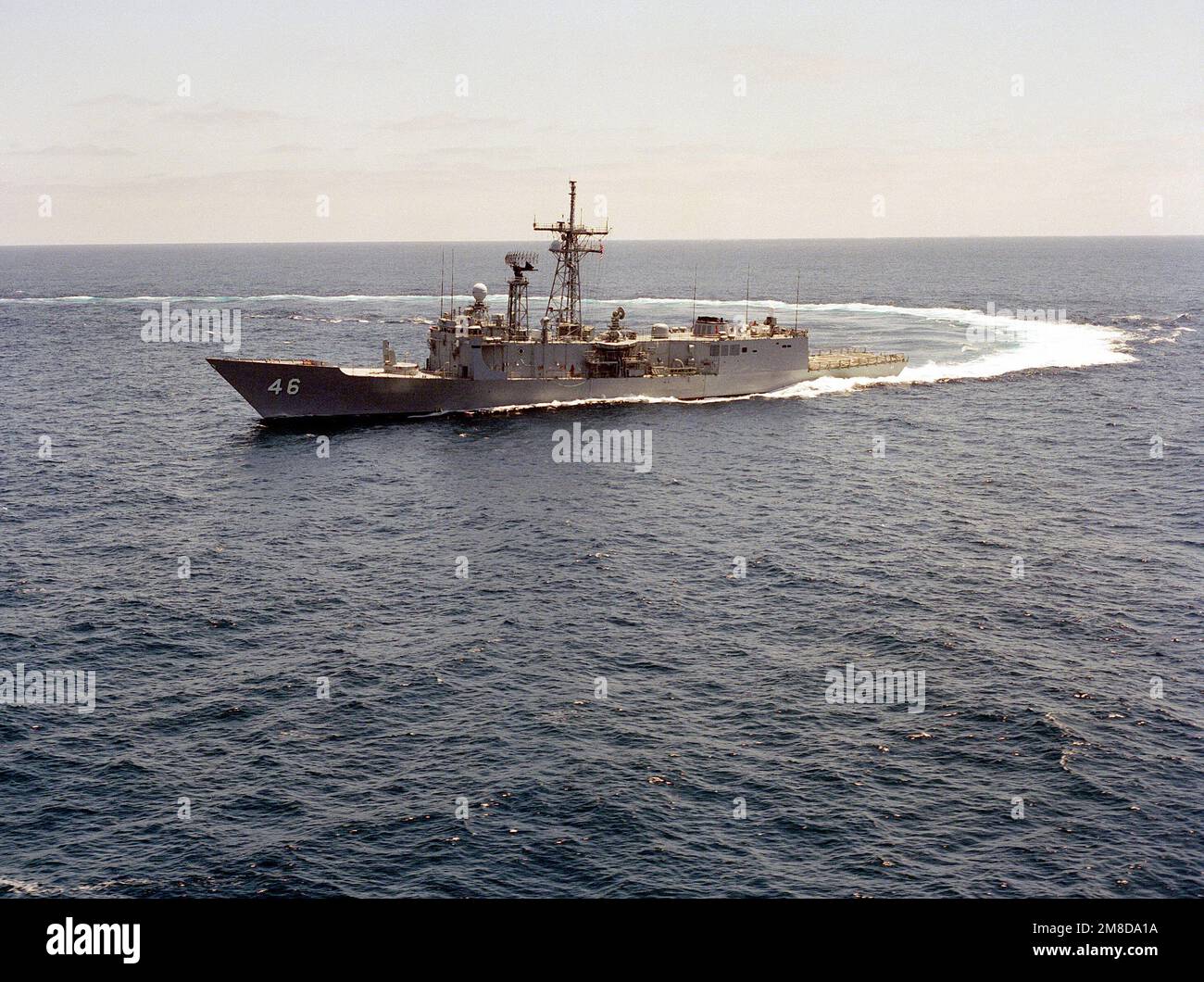 A port bow view of the guided missile frigate USS RENTZ (FFG 46 ...