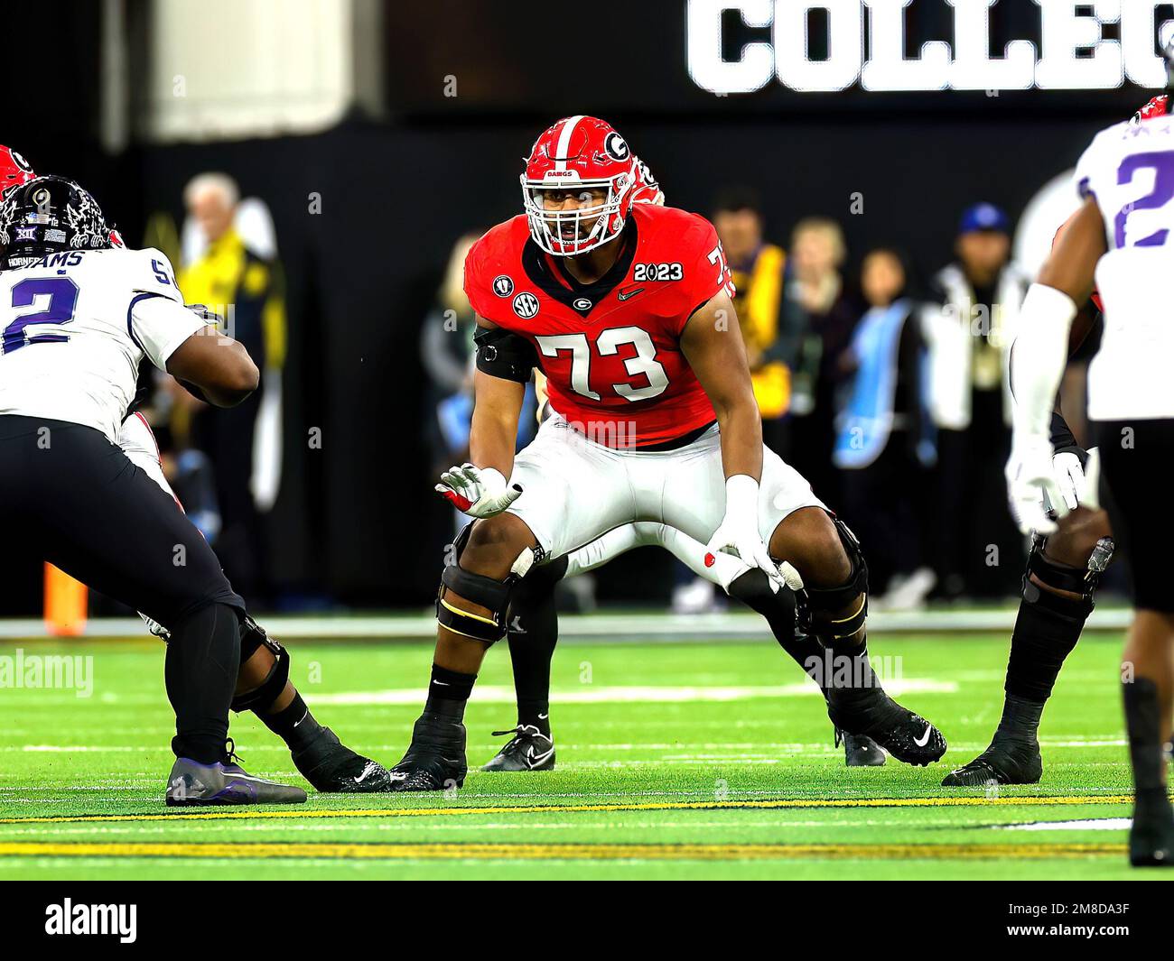 Inglewood, CA. 9th Jan, 2023. Georgia Bulldogs offensive lineman Xavier Truss (73) blocks during ...