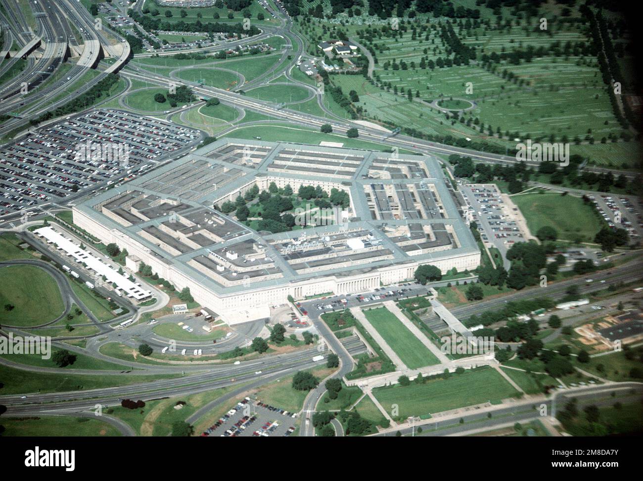 An aerial view of the Pentagon. Base: Arlington State: Virginia (VA ...