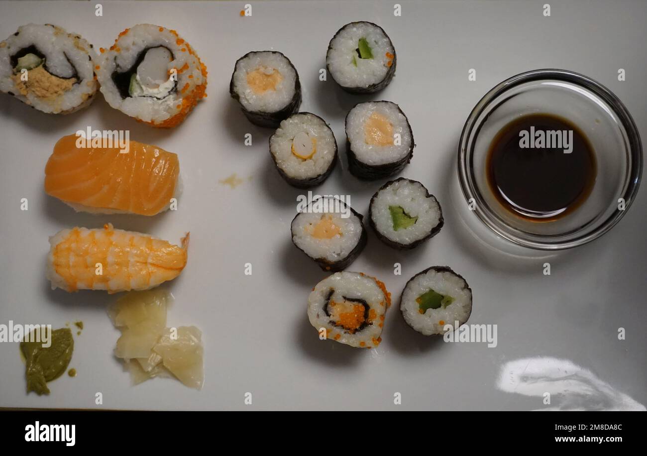 Three types of sushi hi-res stock photography and images - Alamy