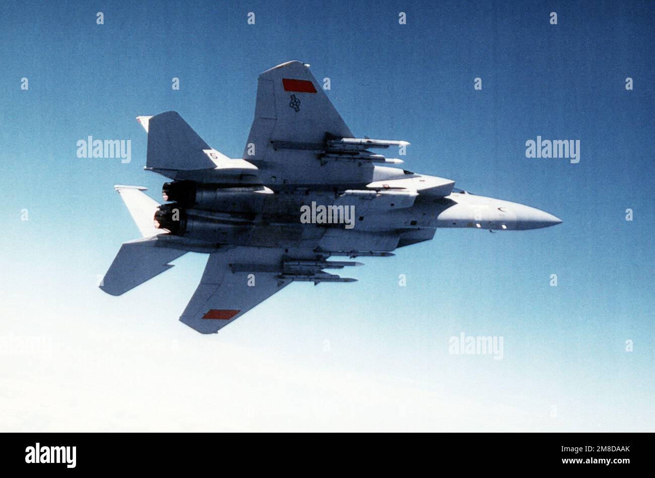 Air to air view of an F-15 Eagle with AIM-120A AMRAAM air-to-air ...