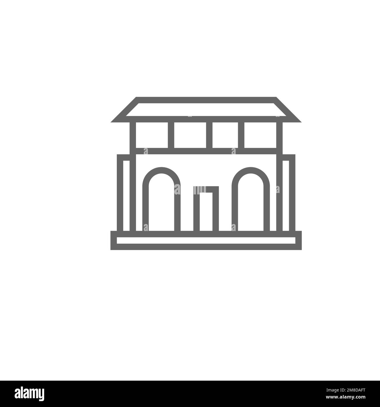 Retro city gate icons, common graphic resources, vector illustrations ...