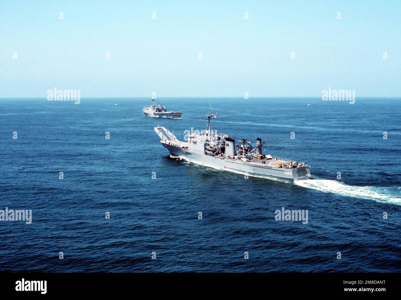 A port quarter view of the tank landing ship USS SCHENECTADY (LST-1185 ...