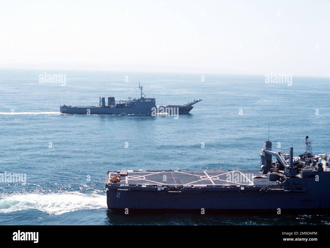 A starboard beam view of the tank landing ship USS SCHENECTADY (LST ...