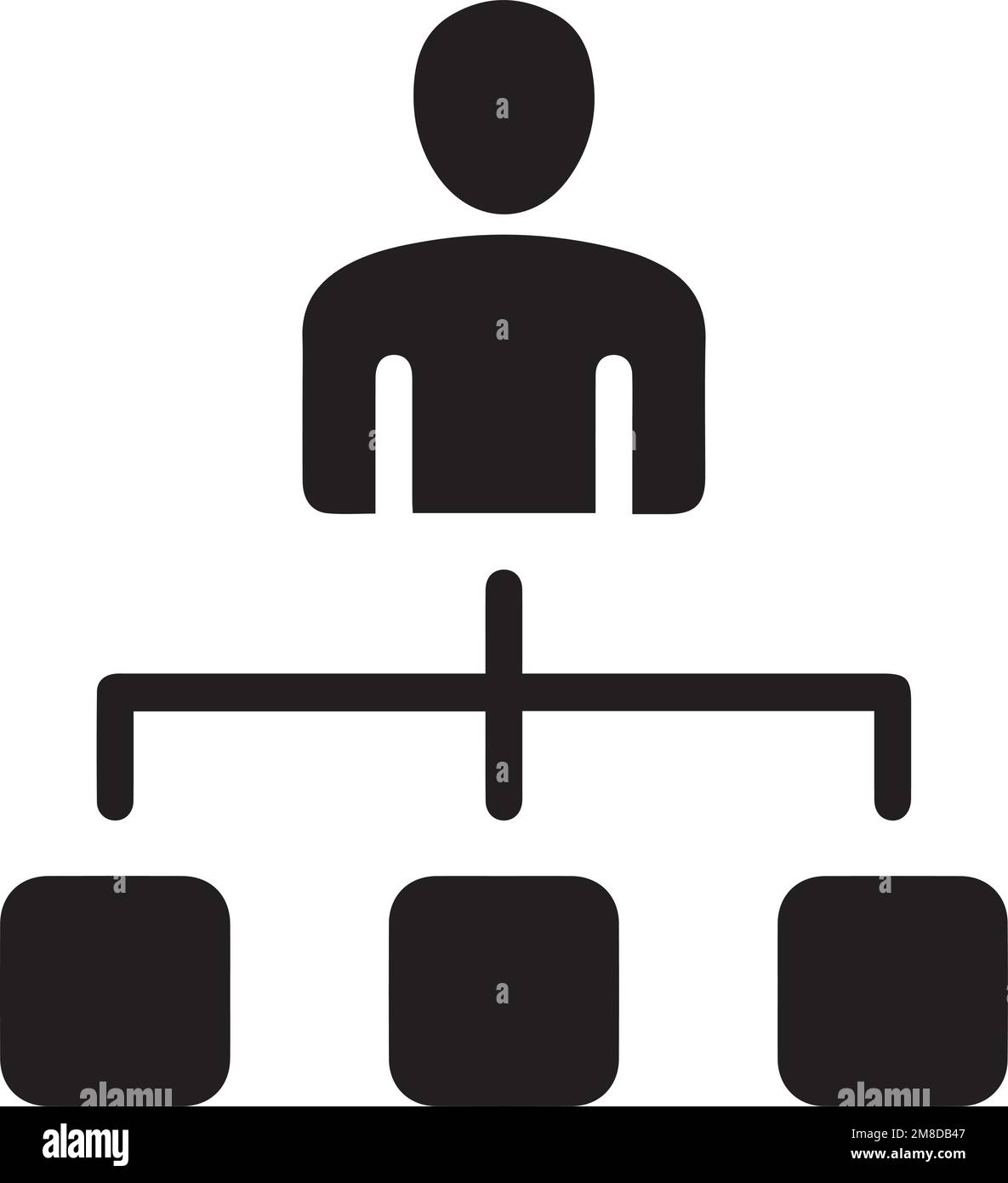 A Vector design of Organization Chart and structure black icons on a ...