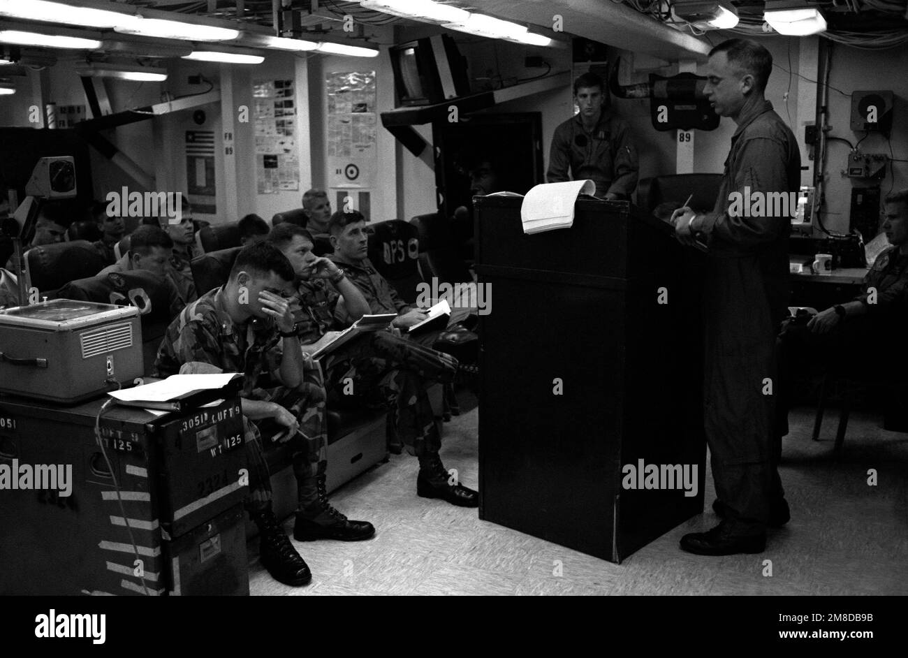 Marine Medium Helicopter Squadron 261 (HMM-261) officers receive a pre ...