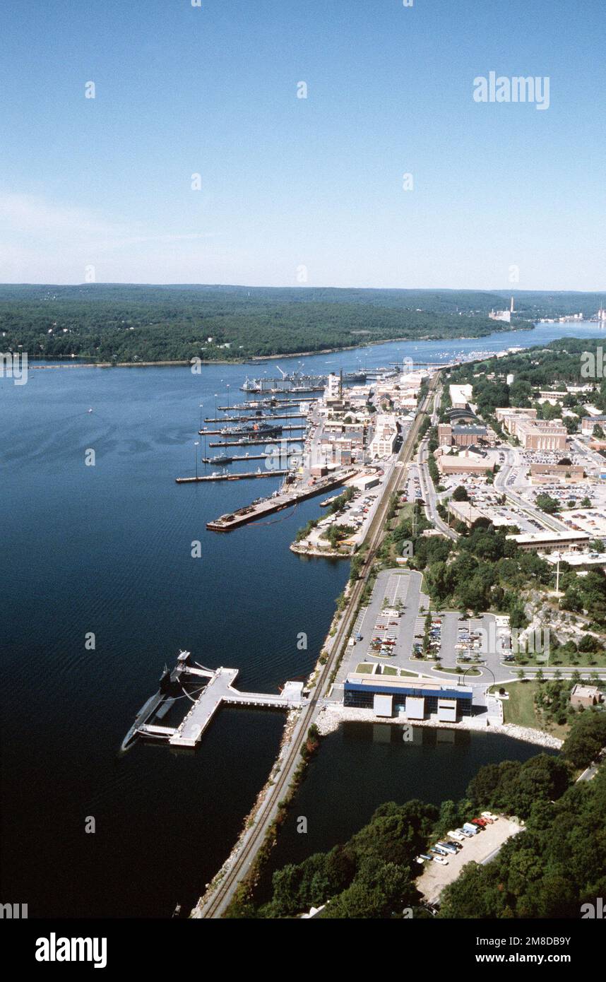 Aerial view submarine base groton connecticut hi-res stock photography ...