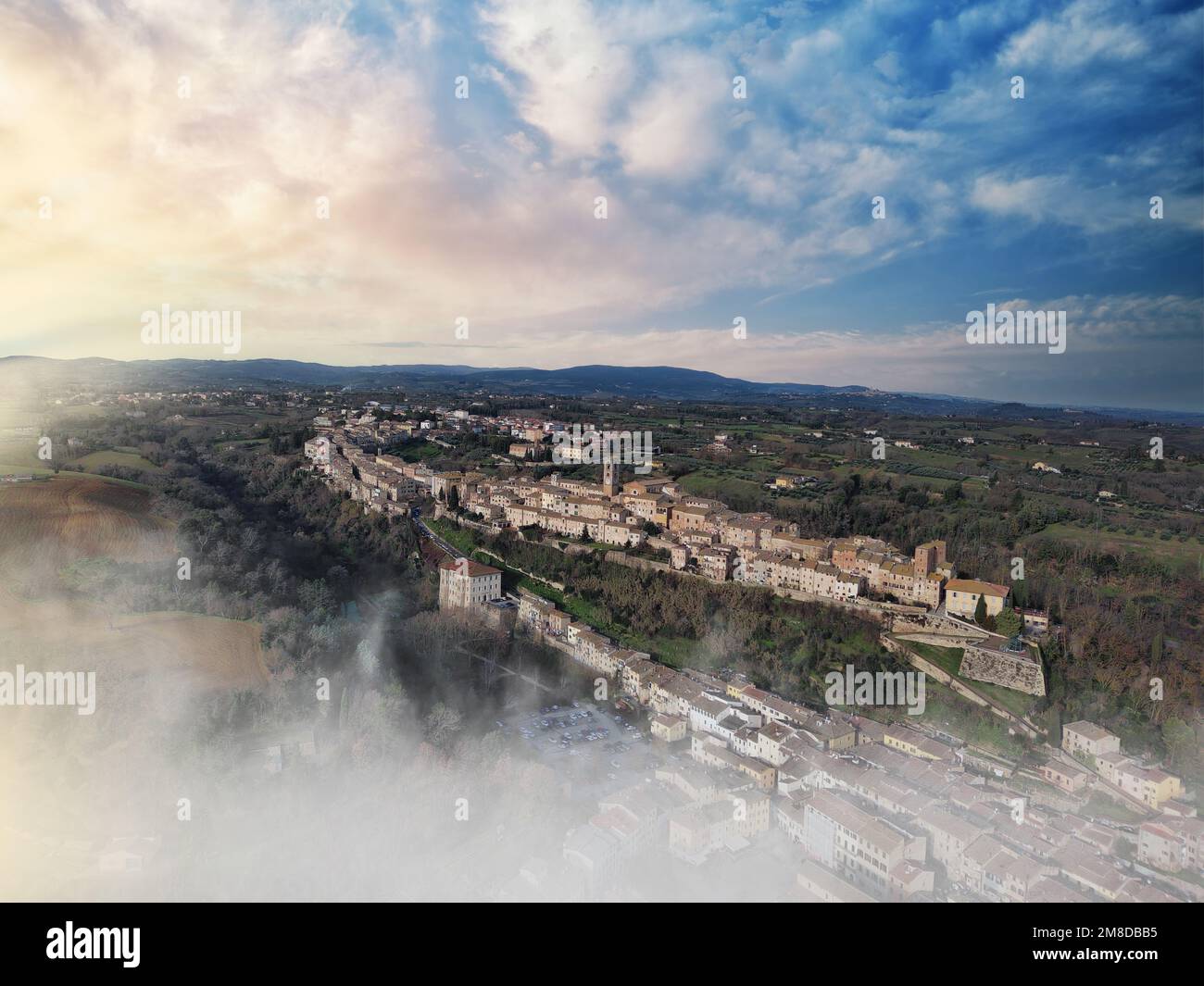 small waterfalls produced by the tuscan elsa river Stock Photo - Alamy