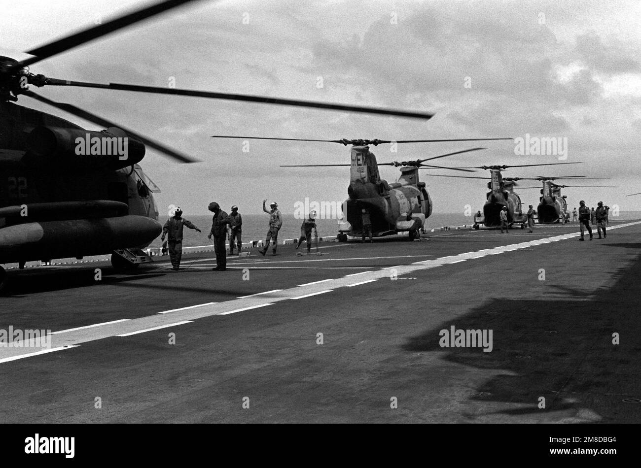 A CH-53D Sea Stallion helicopter attached to Marine Medium Helicopter ...