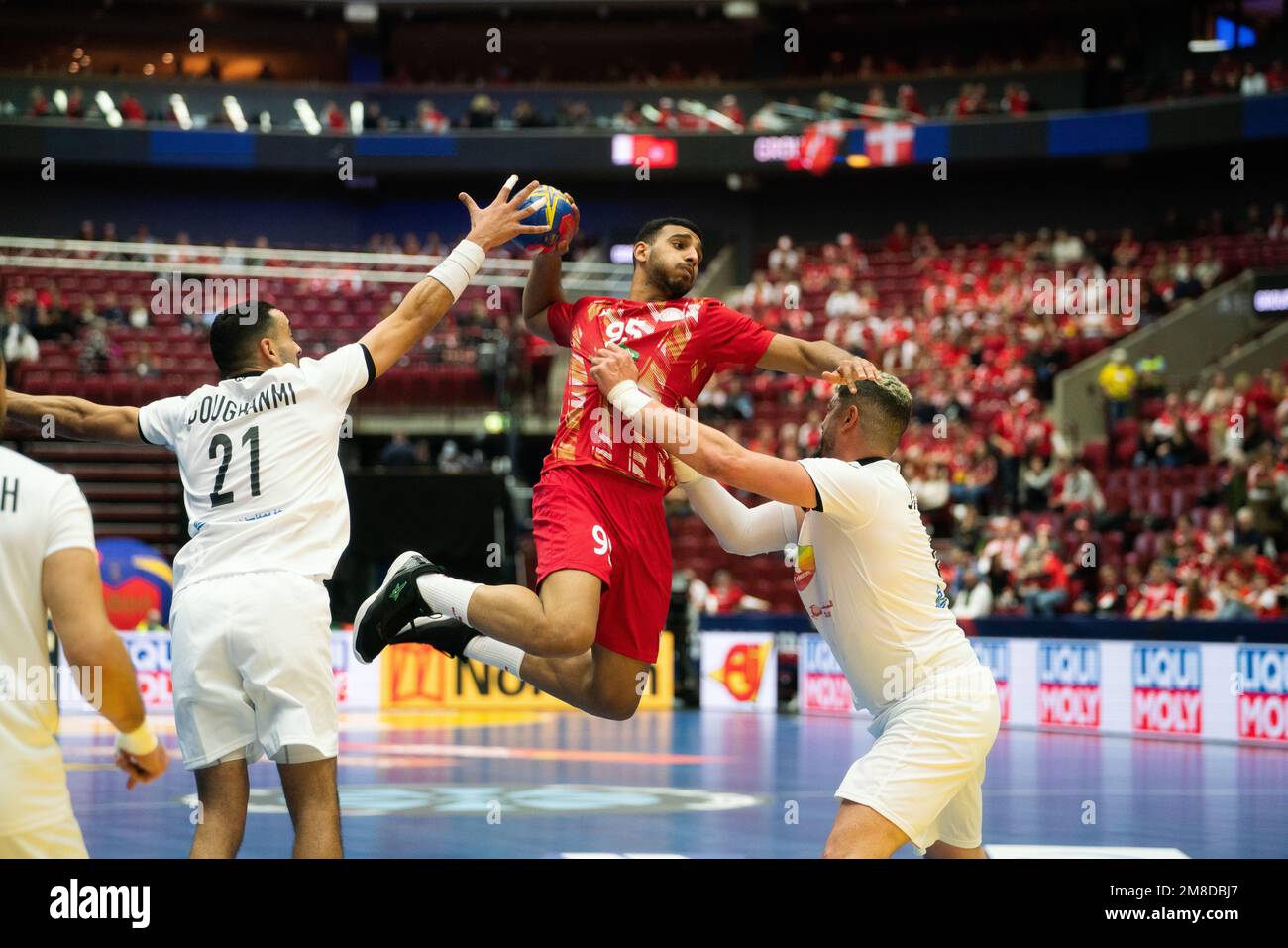 Malmo, Sweden. 13th Jan, 2023. Mohamed Mohumed (95) of Bahrain seen ...