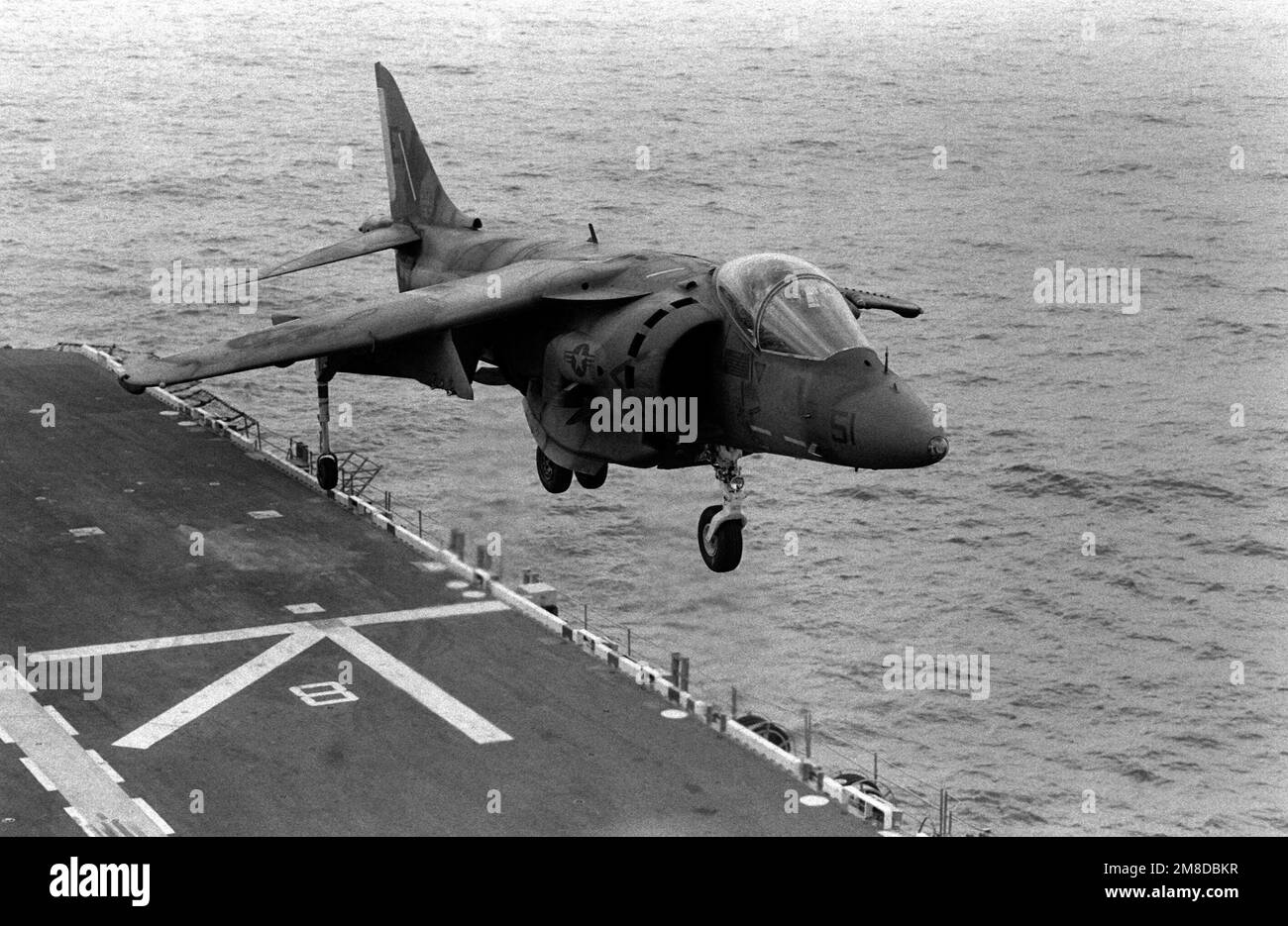 An AV-8B Harrier aircraft attached to Marine Medium Helicopter Squadron ...
