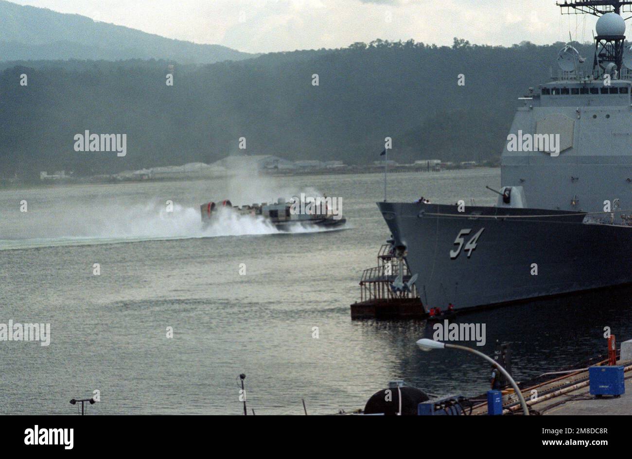 Air cushion landing craft LCAC-4 from the dock landing ship USS MCHENRY ...