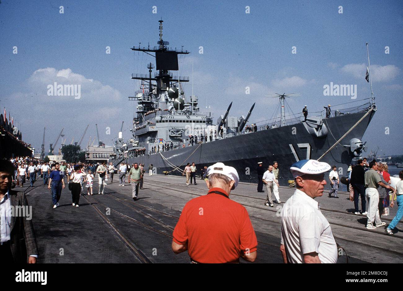 Polish citizens come to see the guided missile cruiser USS HARRY E ...