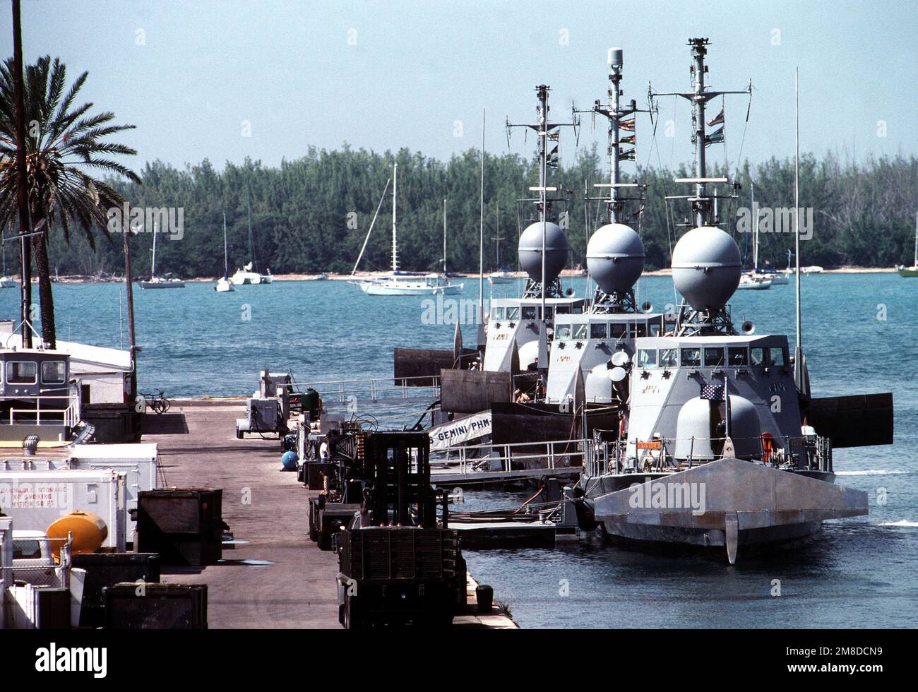 Three hydrofoil patrol combatant missile ships, including the USS ...
