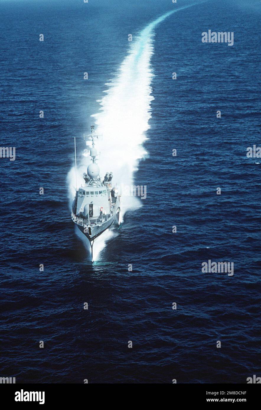 An aerial view of a Pegasus-class Hydrofoil Patrol combatant Missile ...