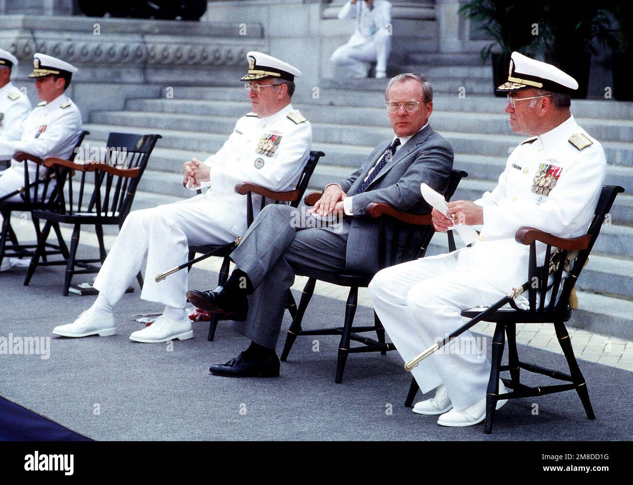Admiral (ADM) Carlisle A.H. Trost, Secretary of the Navy H. Lawrence ...
