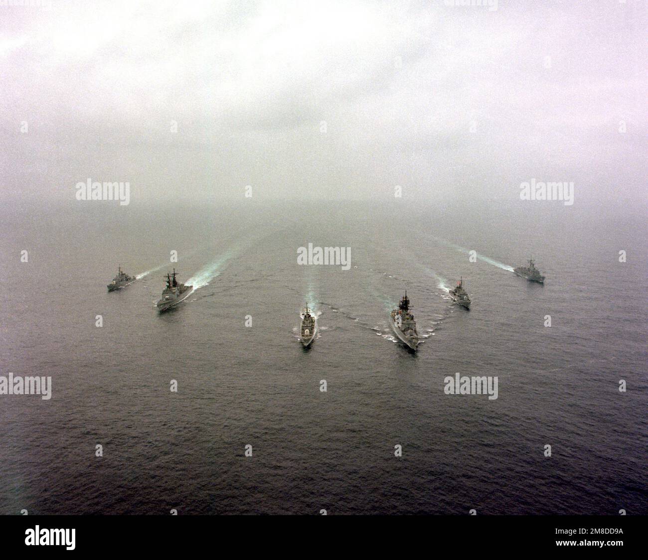 U.S. and Peruvian navy ships steam in formation during Unitas XXXI, a ...