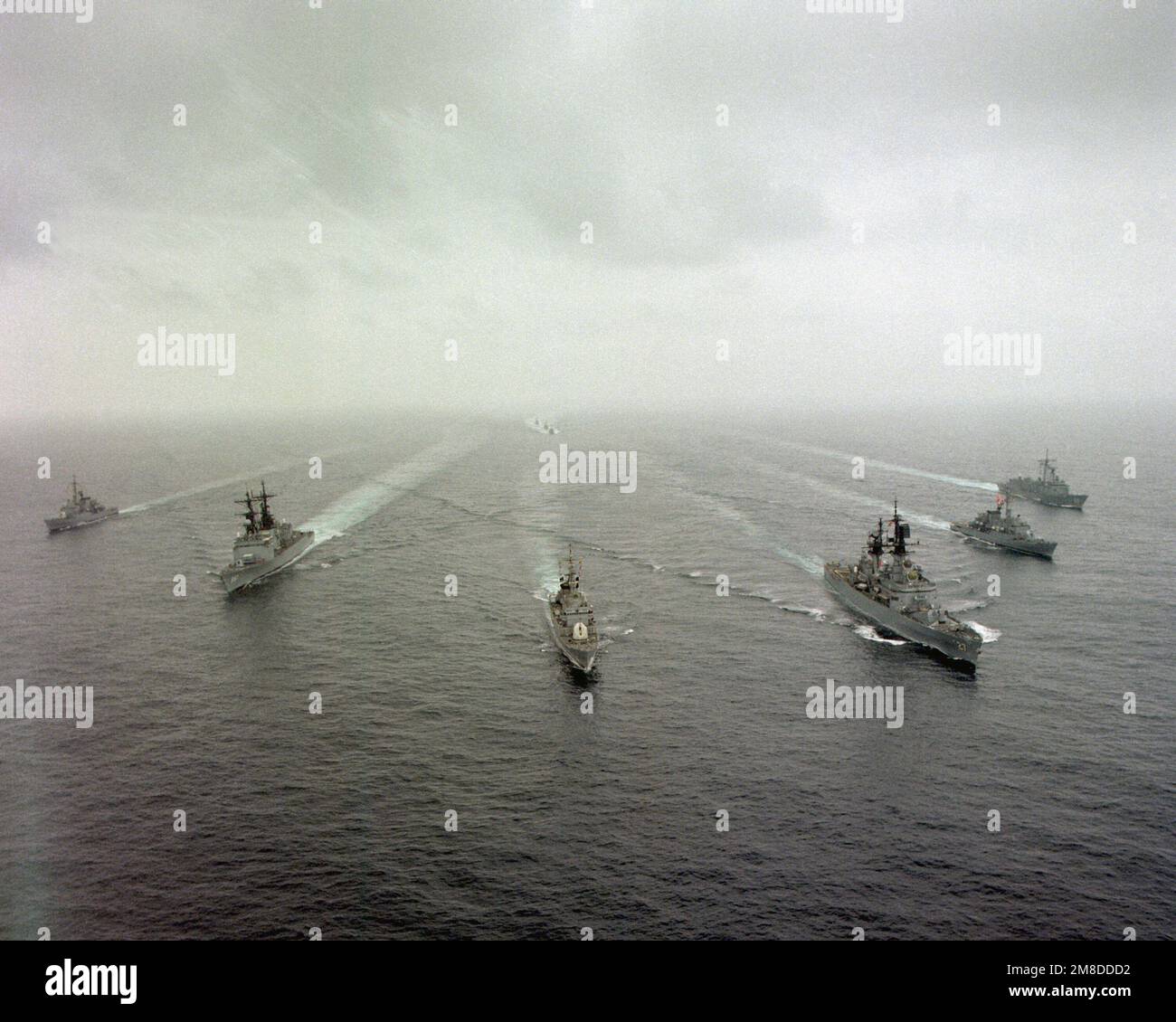 U.S. and Peruvian navy ships steam in formation during Unitas XXXI, a ...