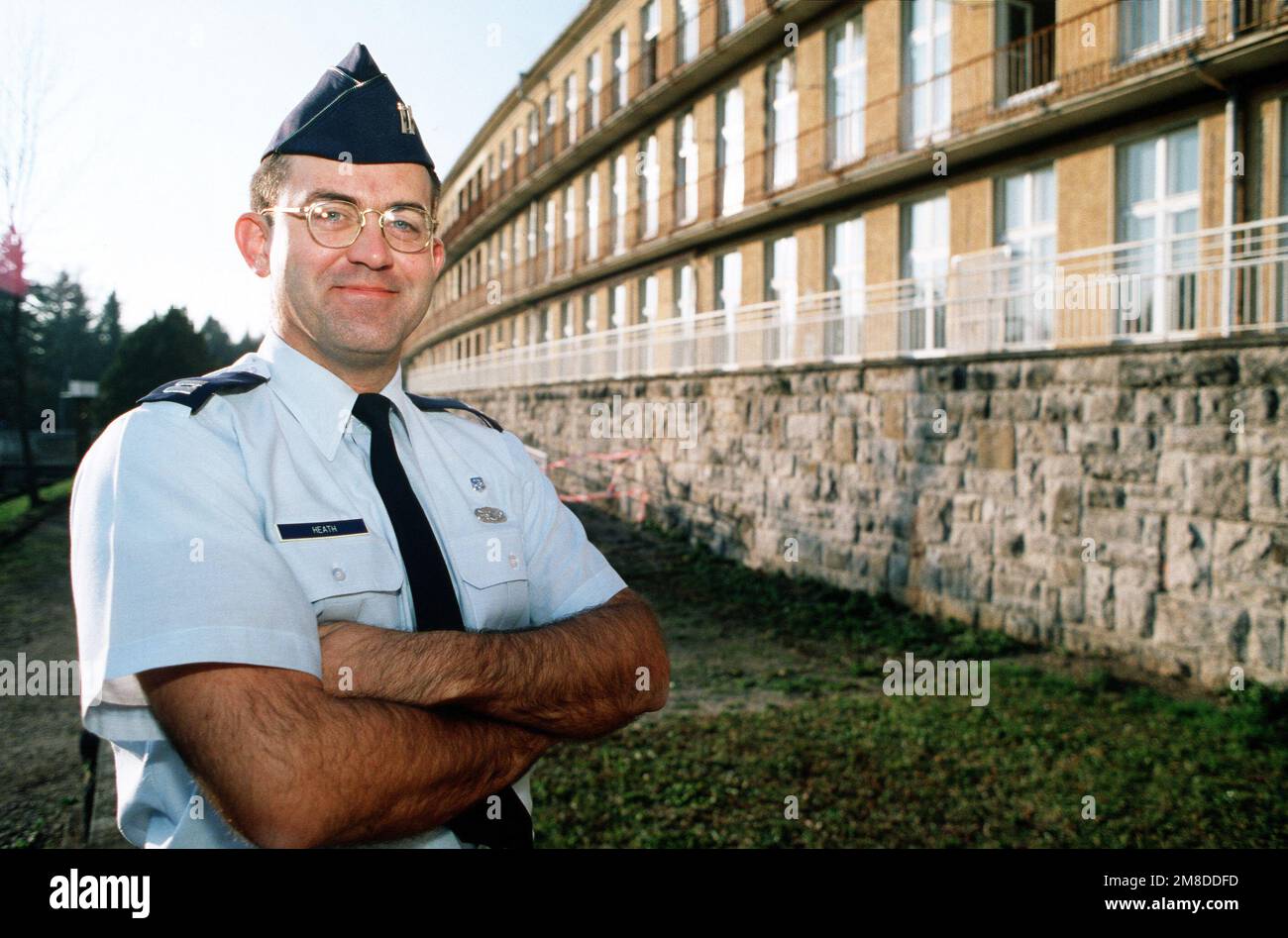 CPT Raymond Heath, hospital commander, stands beside the 652nd U.S. Air ...