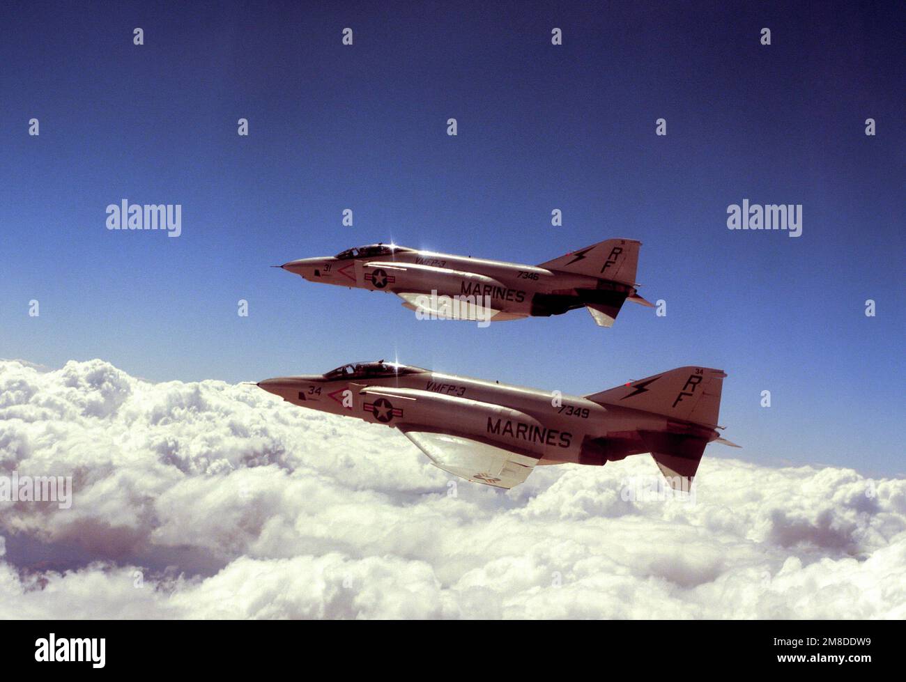 A left side view of two RF-4C Phantom II aircraft of Marine PHOTO ...
