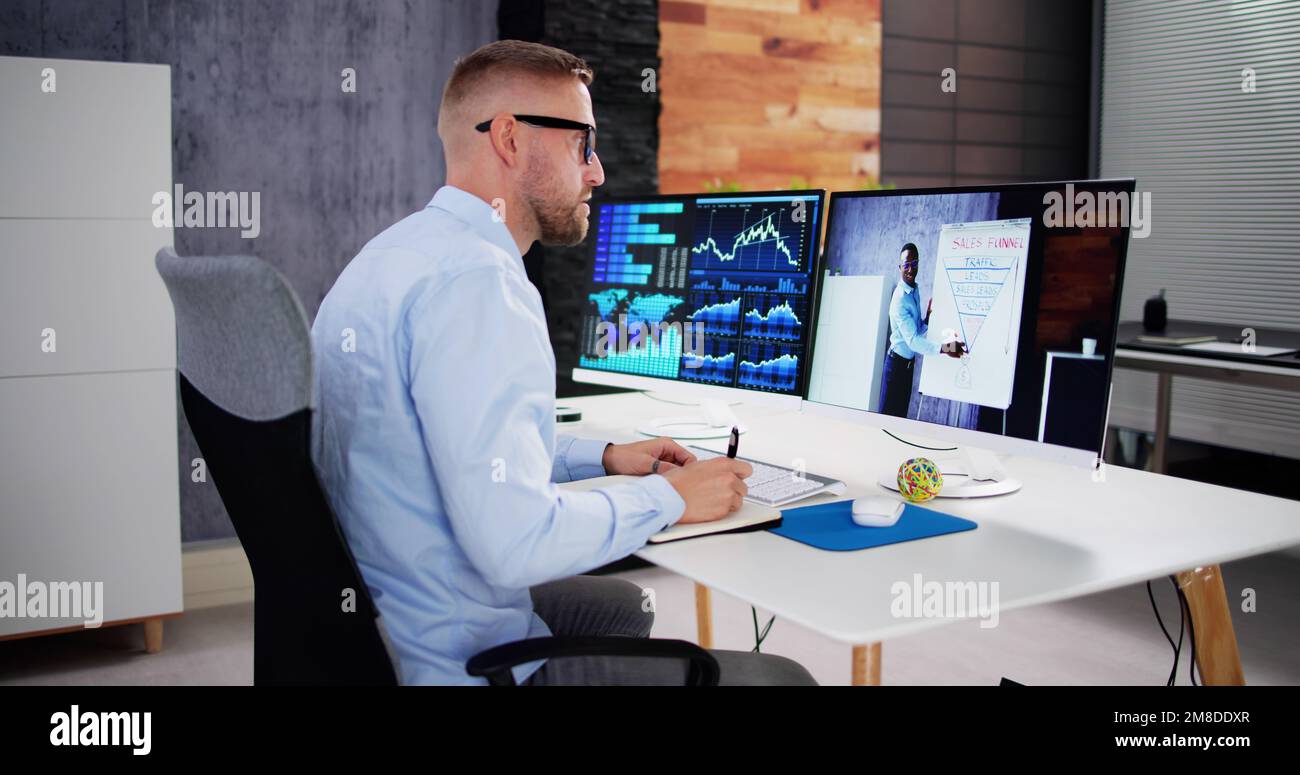 Coaching Lecture And Virtual Remote Training Session Stock Photo - Alamy