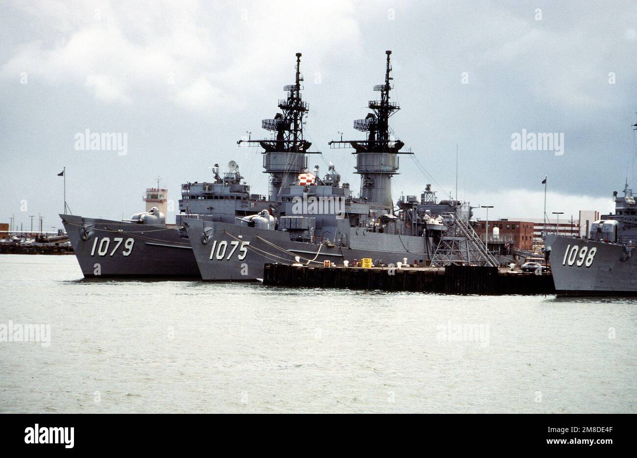 The frigates USS BOWEN (FF 1079), left, USS TRIPPE (FF 1075), center ...