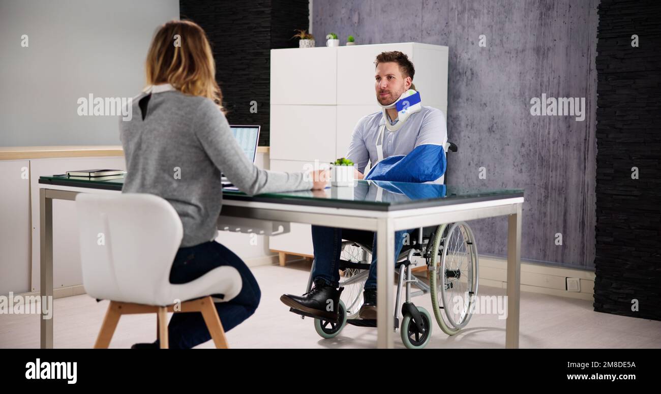 Injury Compensation Court Claim Application With Lawyer Stock Photo - Alamy