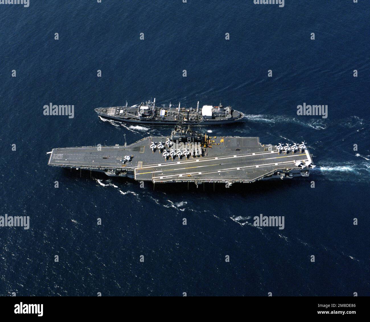 An overhead view of the fleet oiler USNS KAWISHIWI (T-AO-146 ...